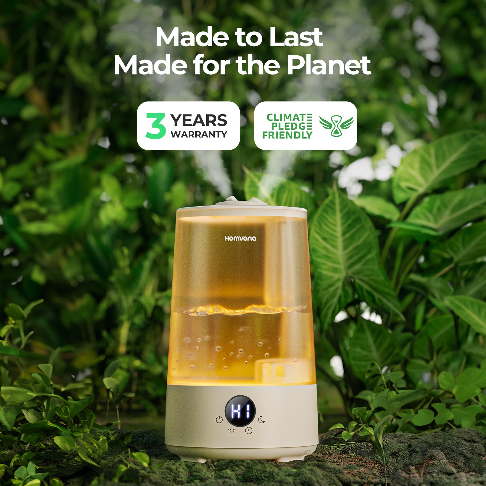 Homvana H101 Humidifier, 0.79 Gal (3l), Cool Mist Dry Burn, Bpa Free ...