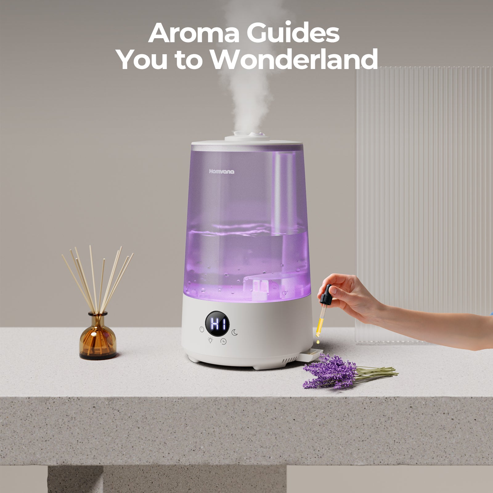 Homvana H101 Humidifier, 0.79 Gal (3l), Cool Mist Dry Burn, Bpa Free ...