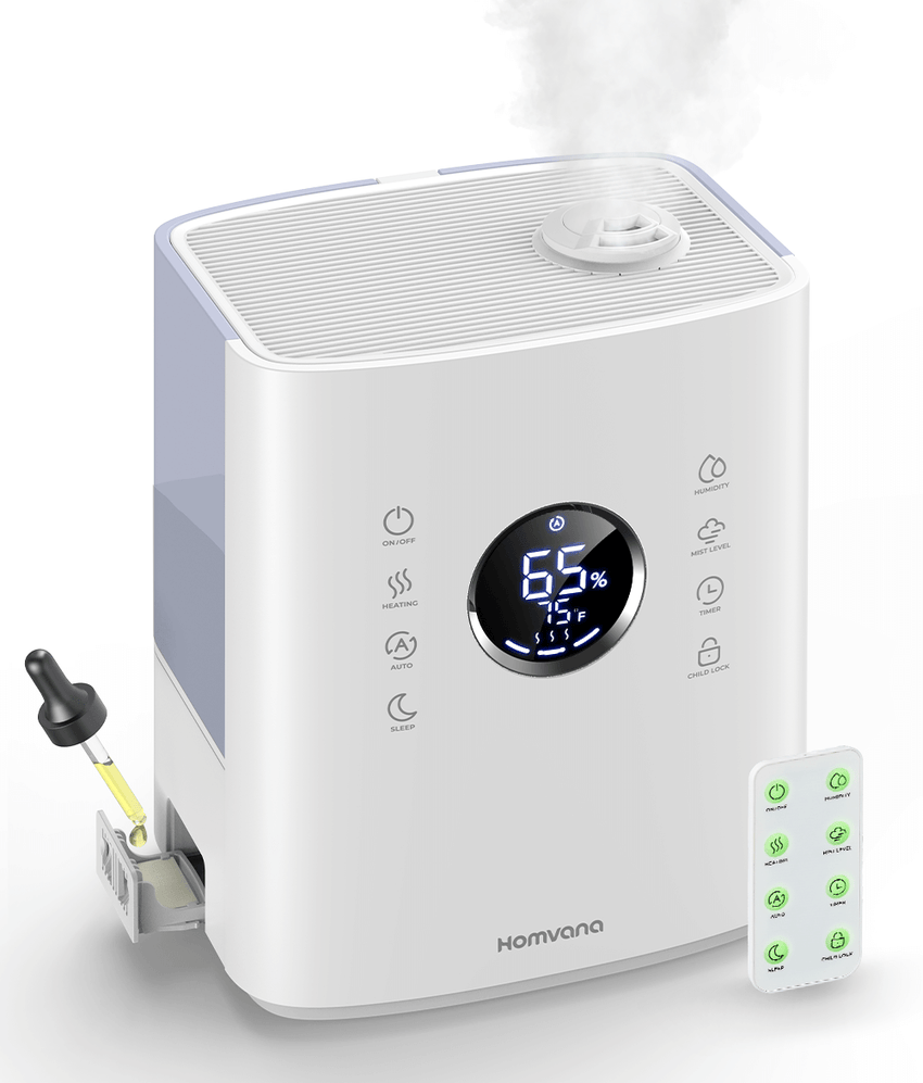 Homvana Humidifier H111, Warm & Cool Mist Humidifier With 1.72 Gal (6.5l)